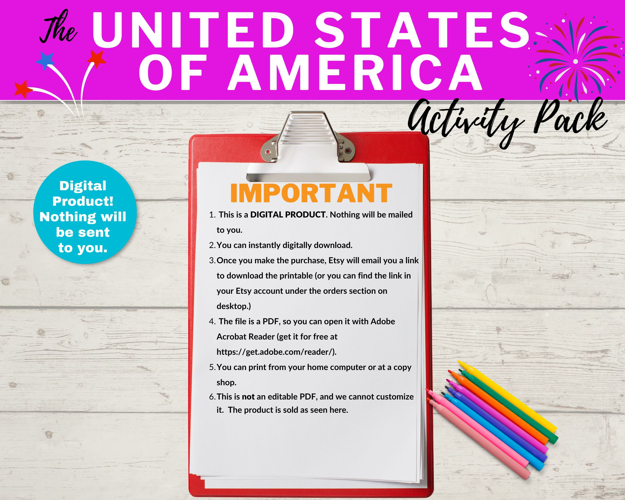 USA Activity Pack for Kids: Printable Games & Coloring Pages (digital ...