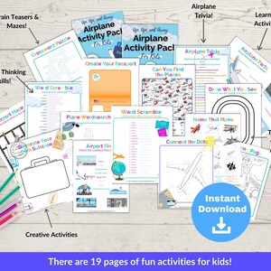 Up, Up, and Away Airplane Activity Pack for Kids - Airplane Activities ...