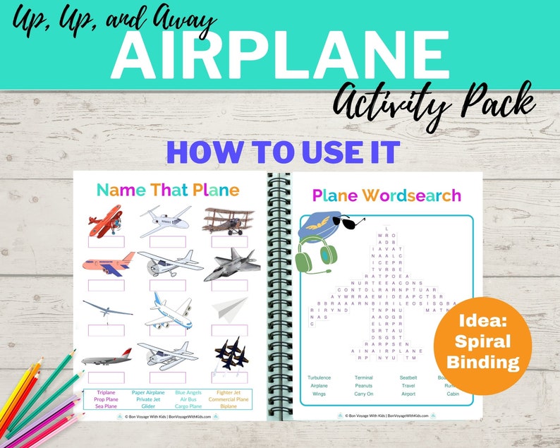 Airplane Activity Pack for Kids: Travel Games & Puzzles (digital ...