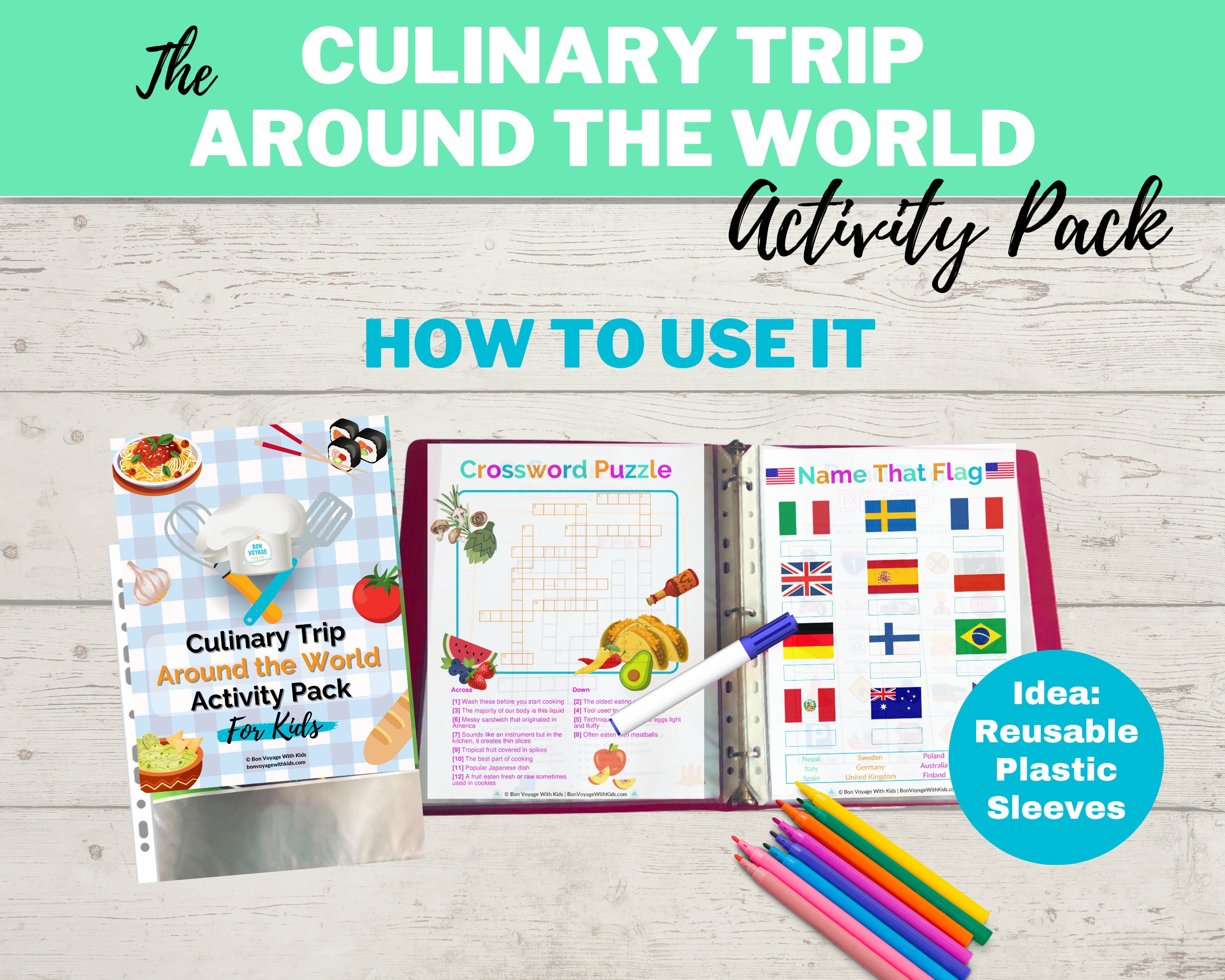 Culinary Trip Around the World Activity Pack Educational Kids Activity ...