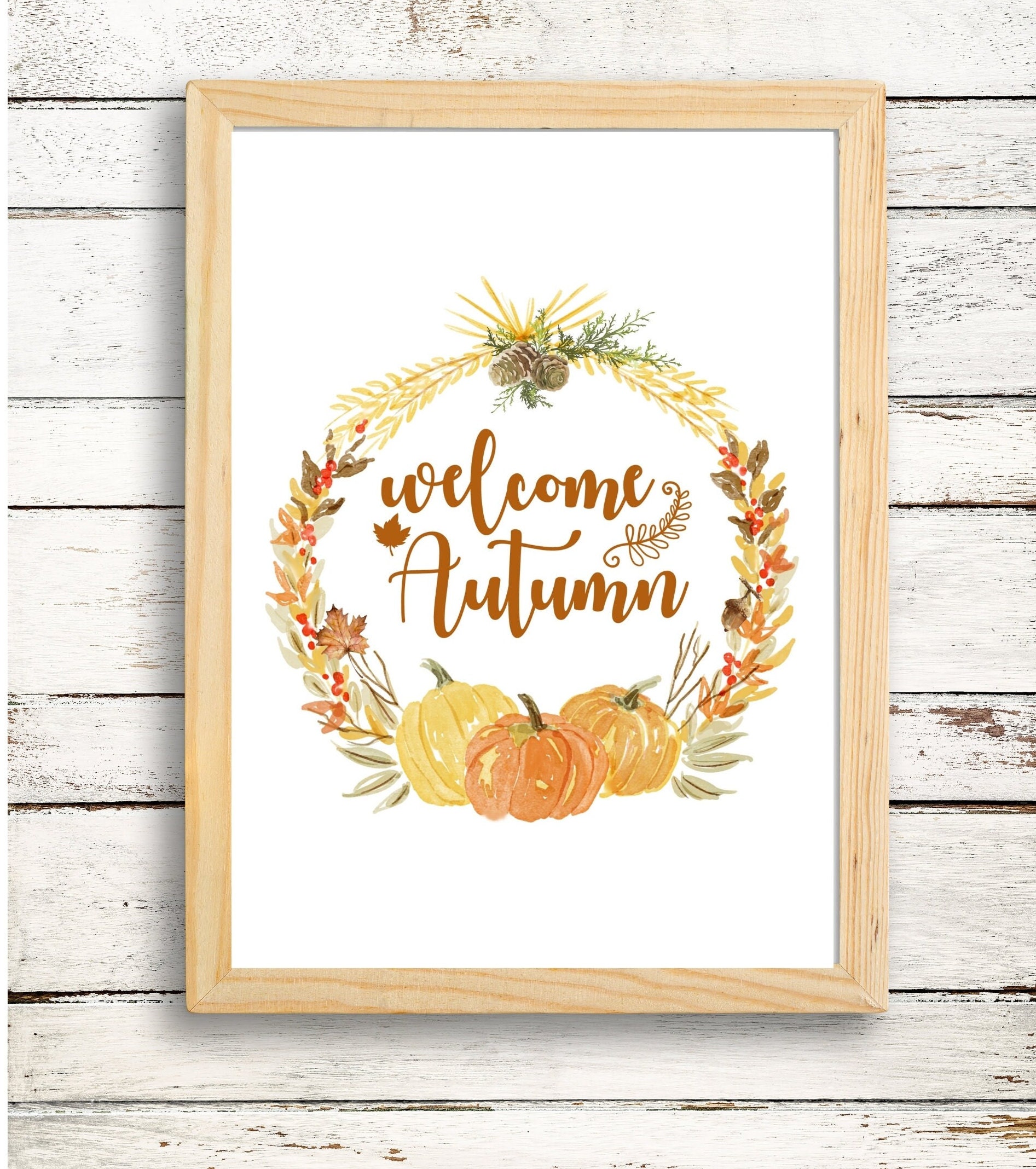Welcome Autumn Printable - Autumn Decor - Pumpkin Printable - Fall ...