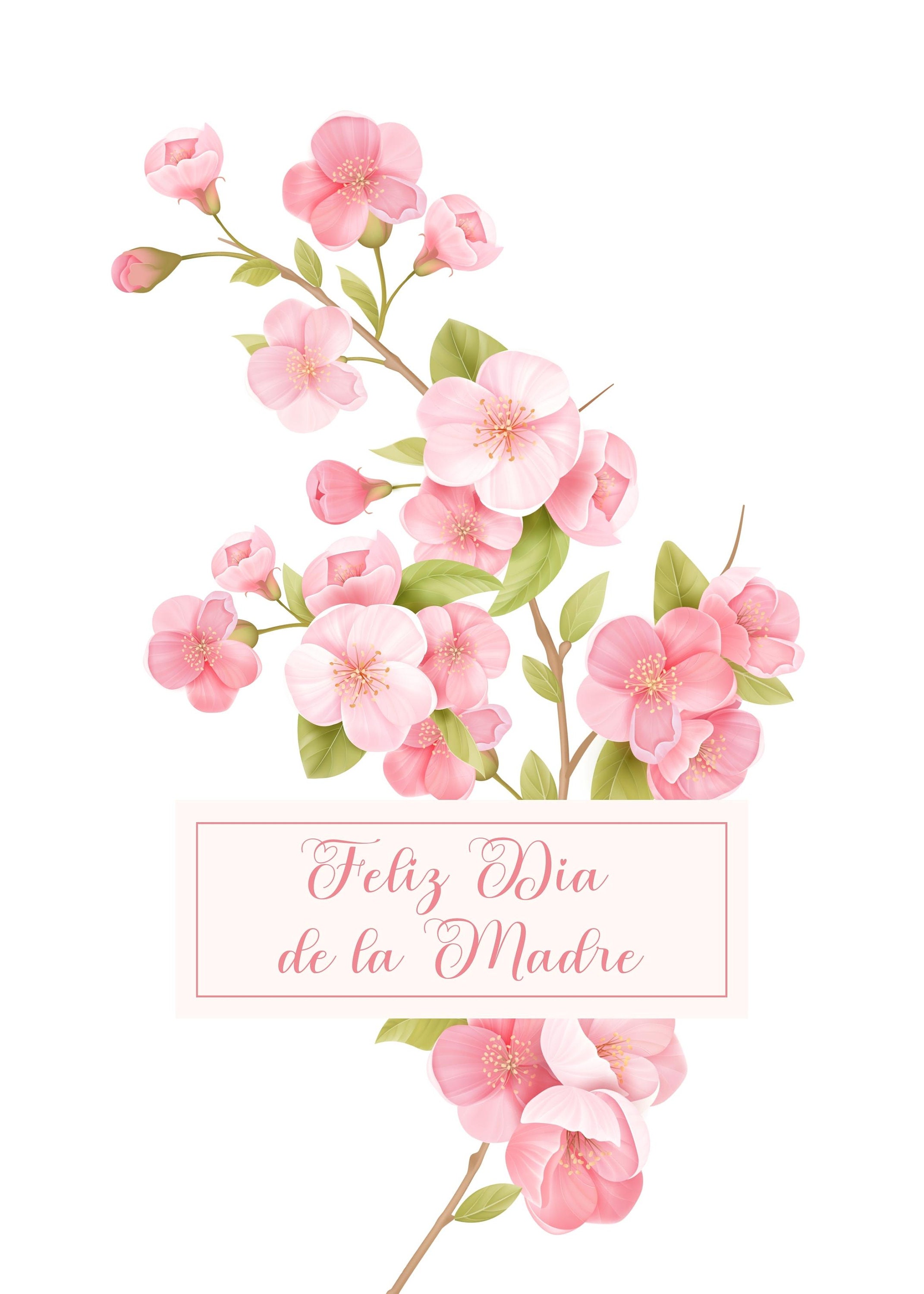 Printable Feliz Dia De La Madre Card | Happy Mother's Day | Pink ...