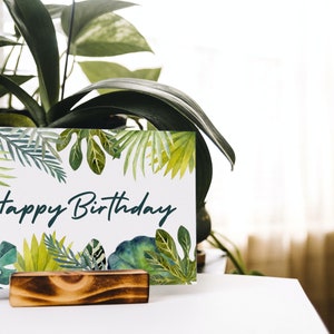 Tropical Leaves Birthday Card | Printable 5x7in (digital Download) - Etsy