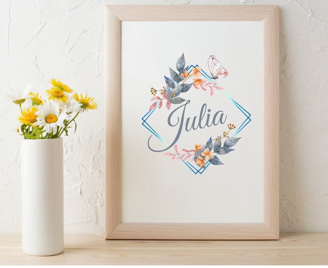 Custom Name Print Personalized Name Printable Wall Art Girls - Etsy