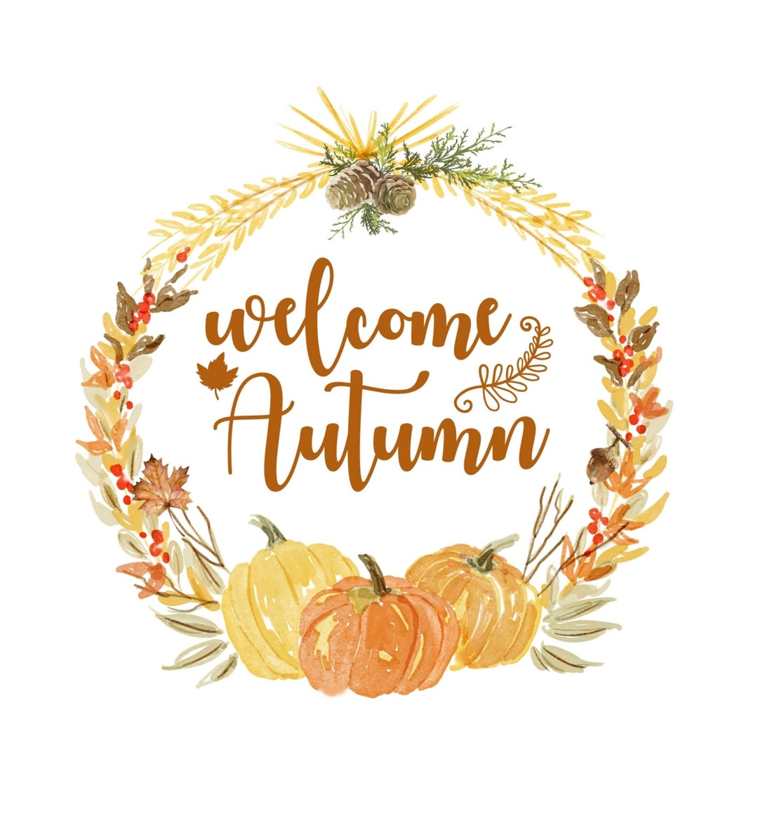 Welcome Autumn Printable - Autumn Decor - Pumpkin Printable - Fall ...