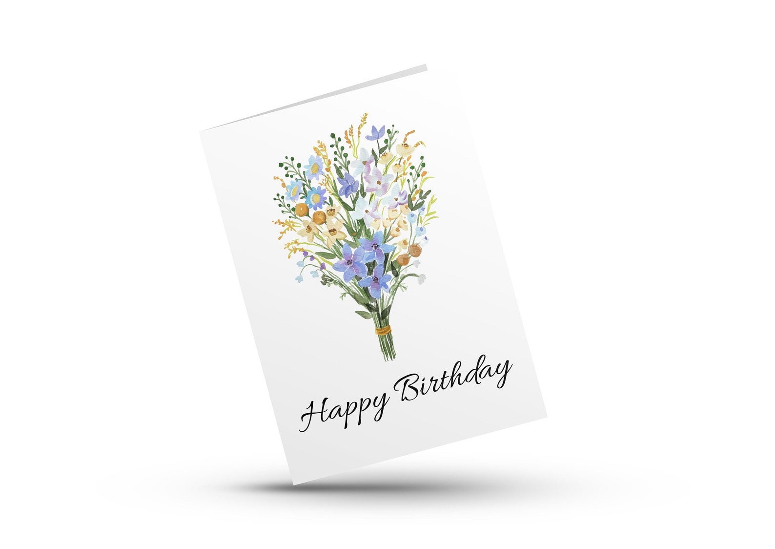 Printable Birthday Card Digital Card Printable Card Watercolor Flowers ...