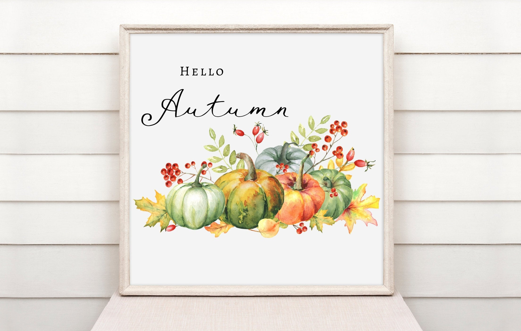 Hello Autumn, Printable - Autumn Decor - Pumpkin Printable, Fall ...
