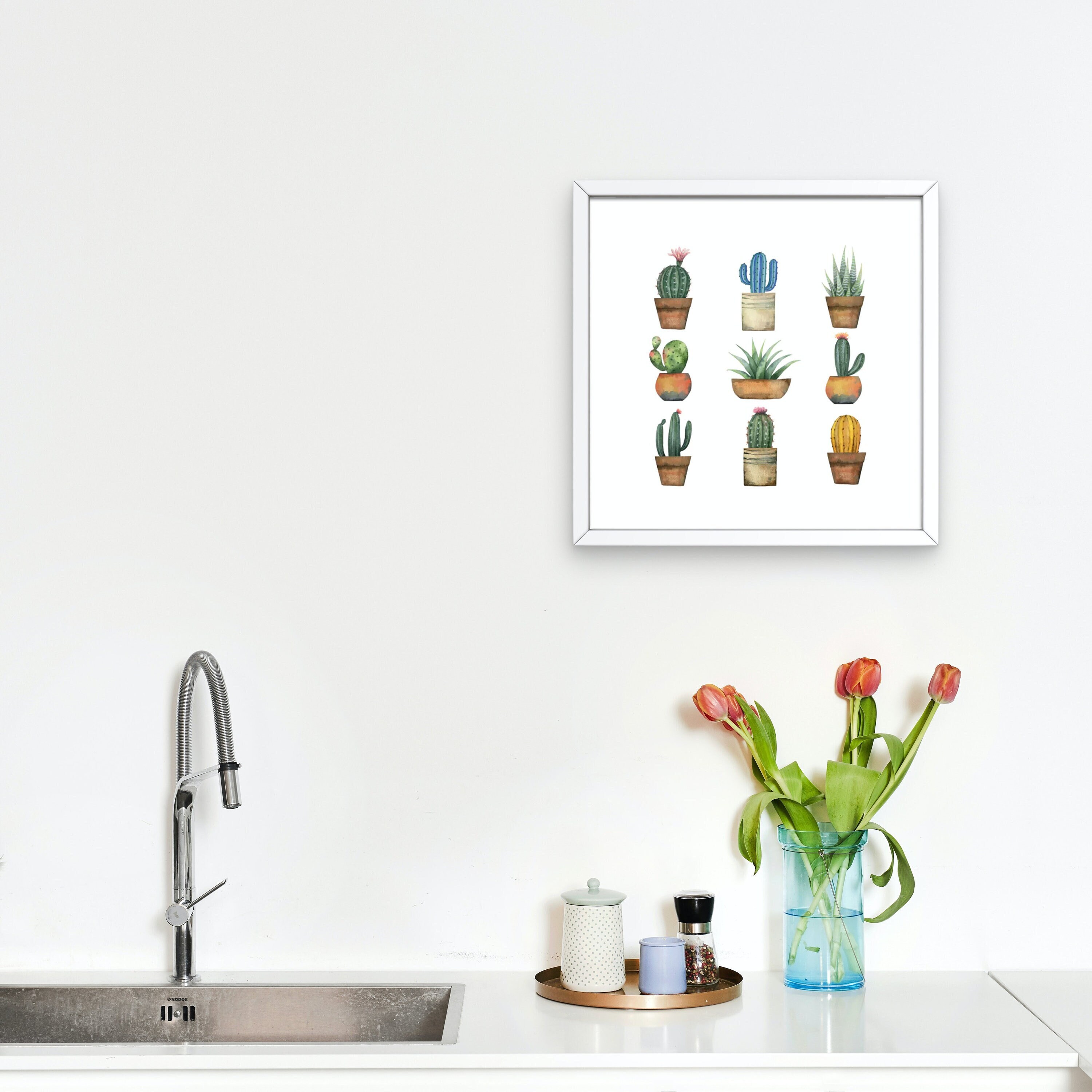 Watercolor Cactus Print, Cactus Art Print, Digital Cactus Artwork ...