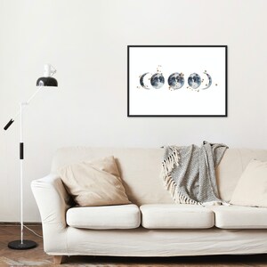 Blue Phases of the Moon With Constellations Printable, Moon Phases ...