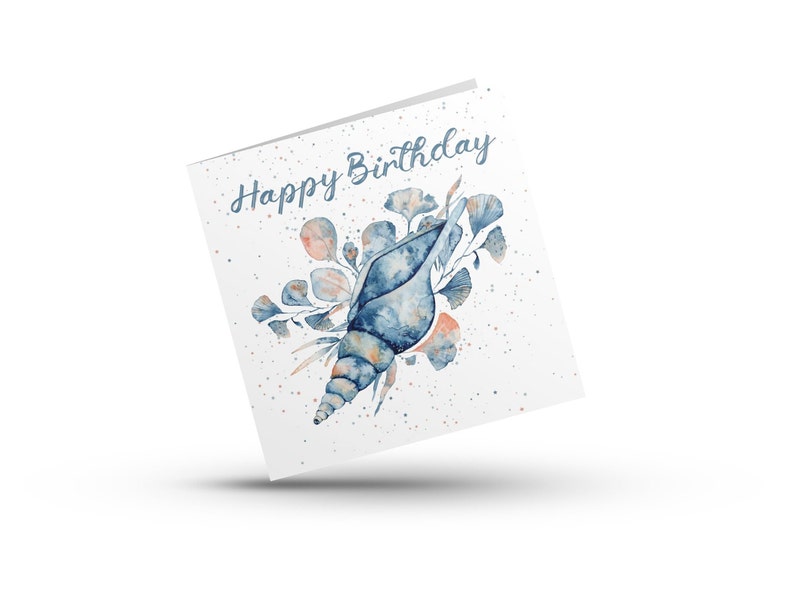 Printable Birthday Card Happy Birthday Sea Shell - Etsy