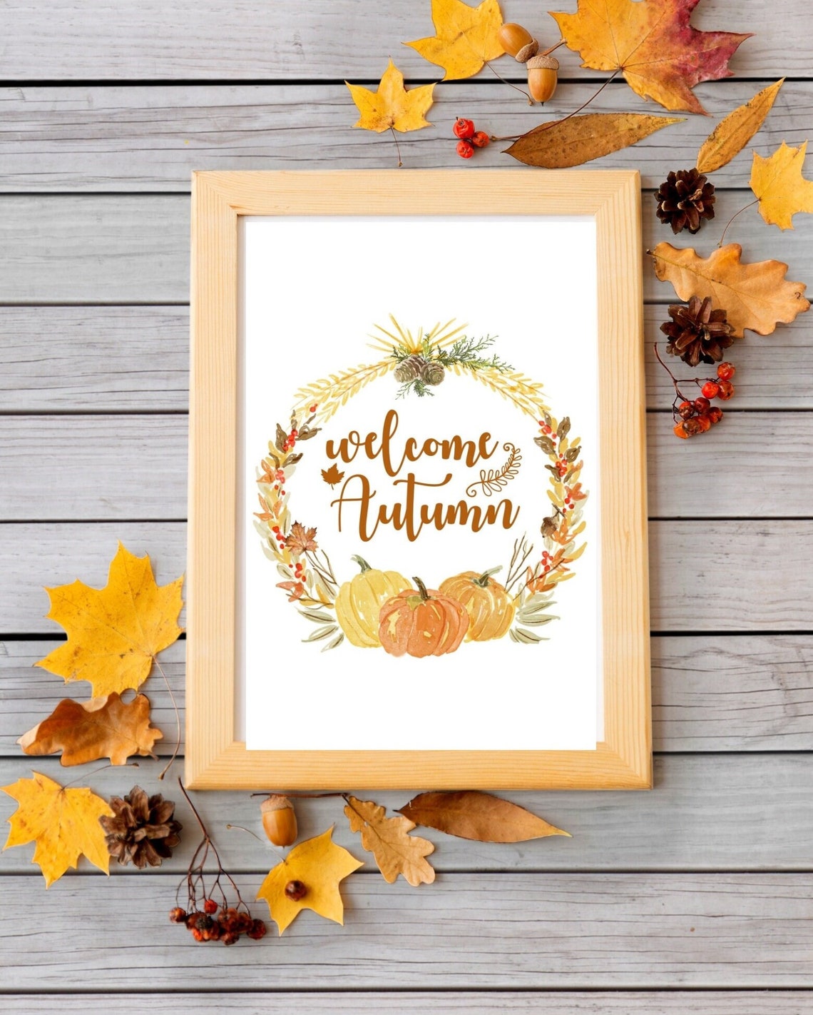 Welcome Autumn Printable Autumn Decor Pumpkin Printable - Etsy