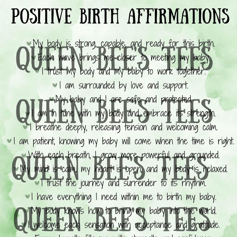 Printable Birth Affirmations for Labor and Delivery | Positive ...