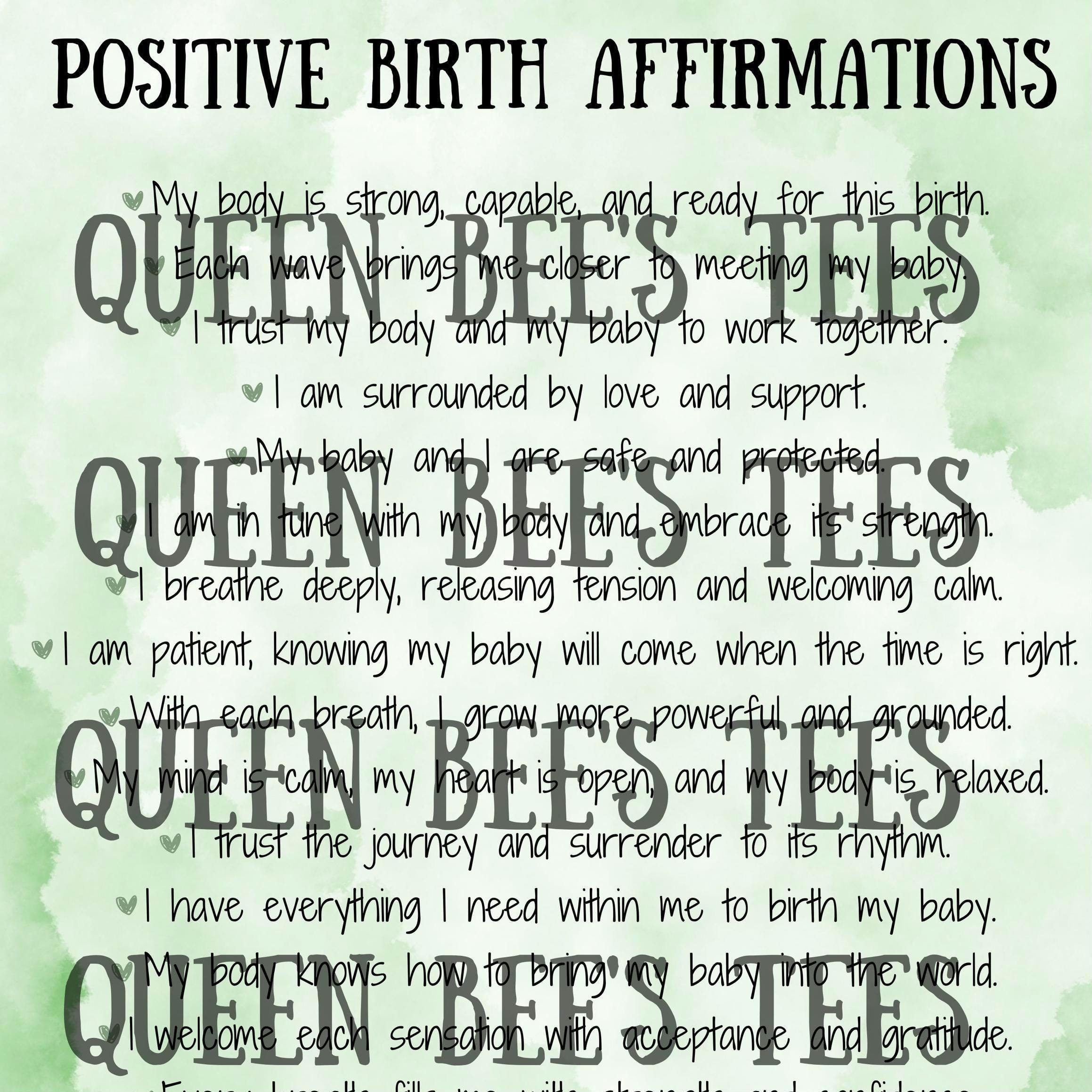 Printable Birth Affirmations for Labor and Delivery | Positive ...