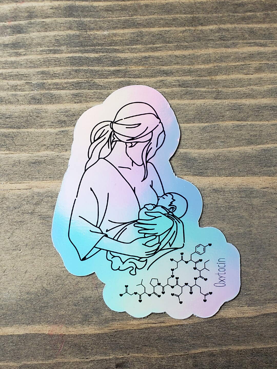 Holographic Breastfeeding Mama and Baby Oxytocin Sticker Nursing Mother ...