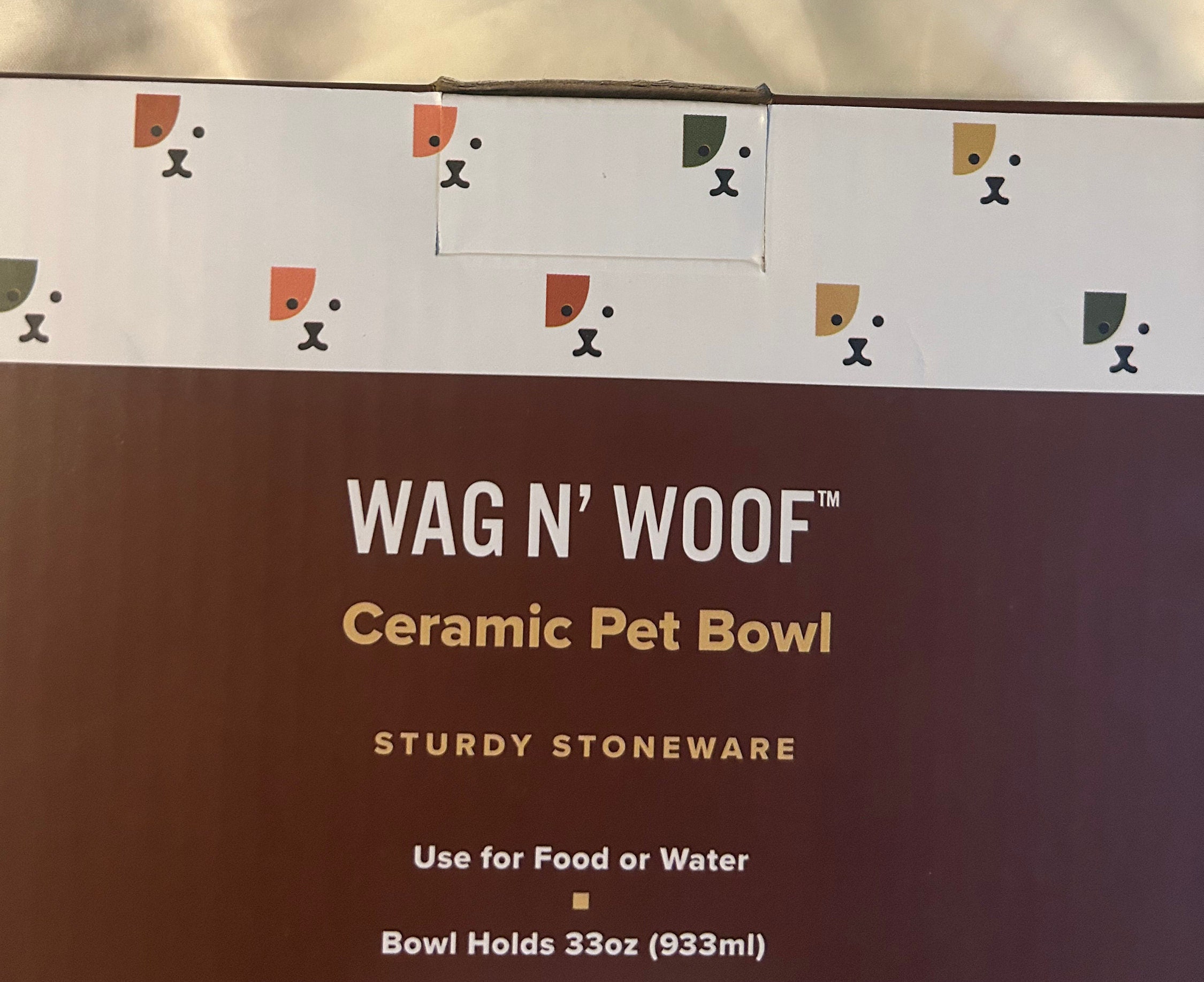 WAG N' WOOF Ceramic Dog Bowls With Bone Pattern Dog Food - Etsy