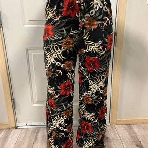 Black Floral Pant - Etsy