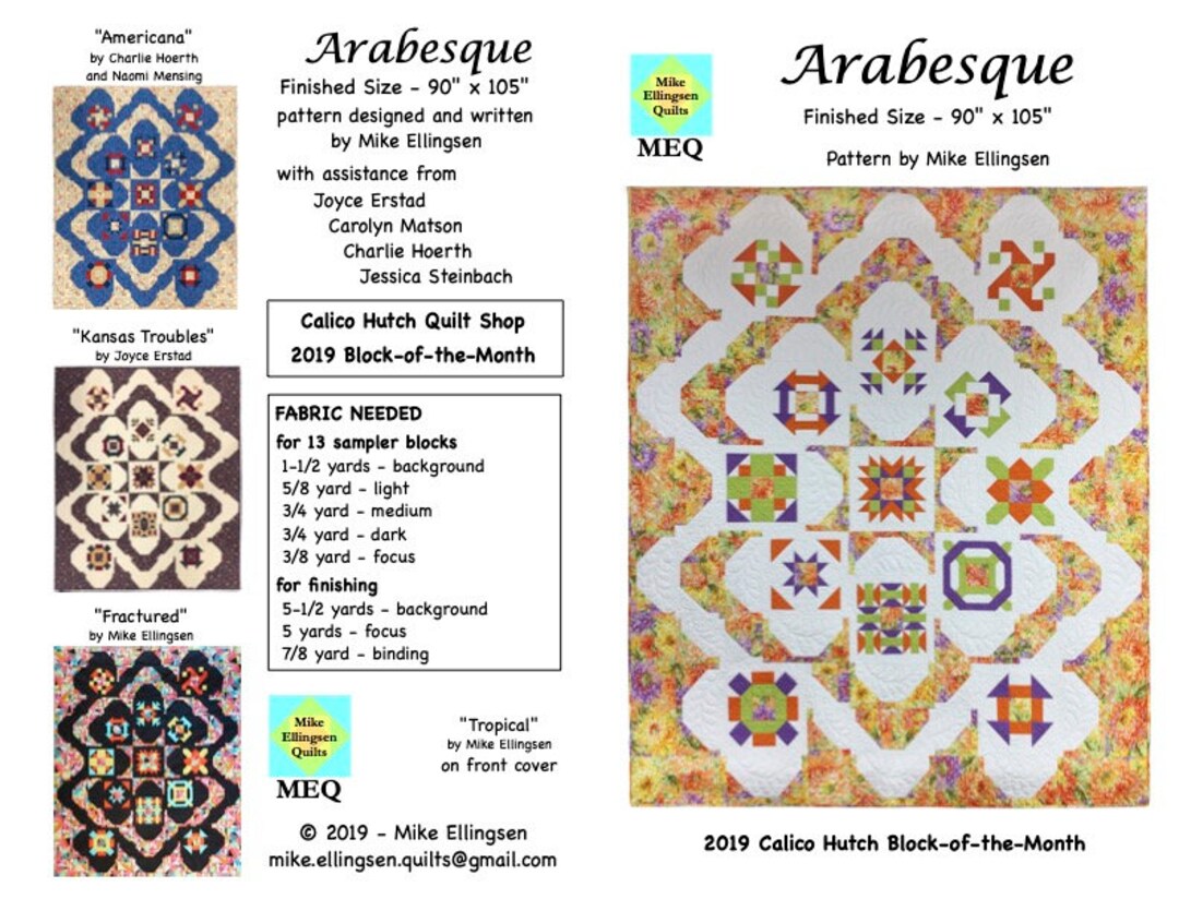 2019 Arabesque BOM (90" X 105”) - Etsy
