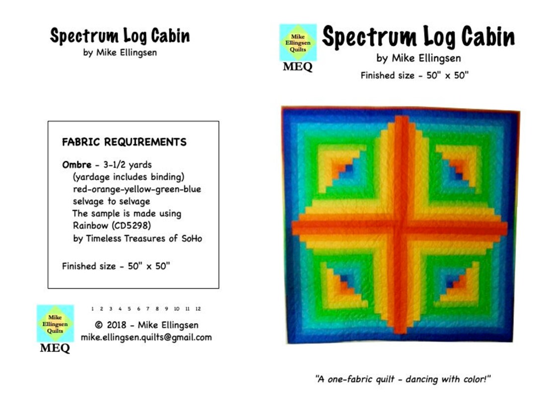 Spectrum Log Cabin (50" X 50”) - Etsy
