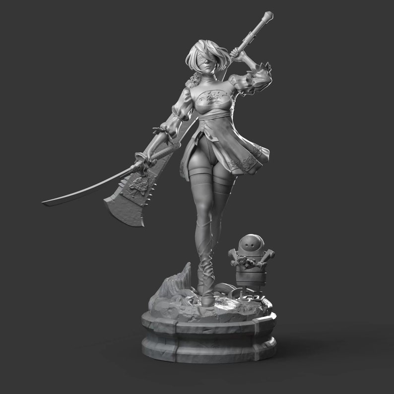 Sexy 2B Nier With Big Sword Split STL 3D Model Print - Etsy Australia
