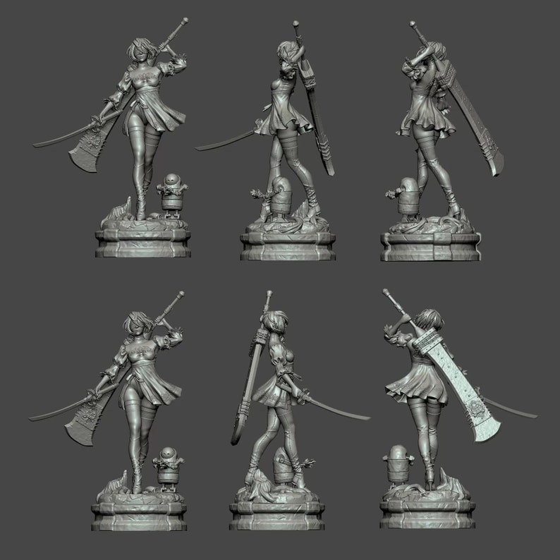 Sexy 2B Nier With Big Sword Split STL 3D Model Print - Etsy Australia