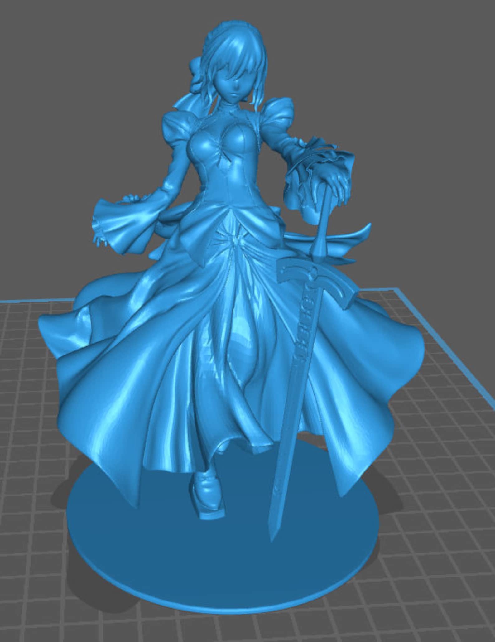 Fate Saber With Sword Whole STL 3D Model Print - Etsy