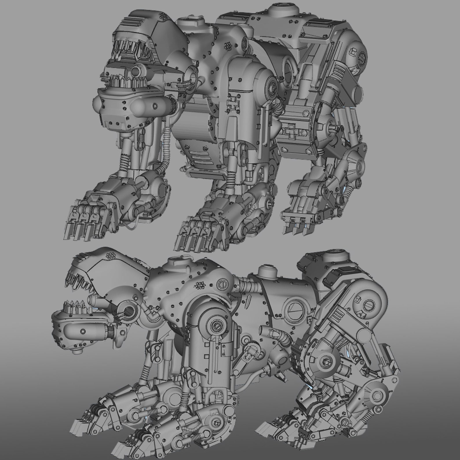 Robot Dog Split STL 3D Model Print Etsy