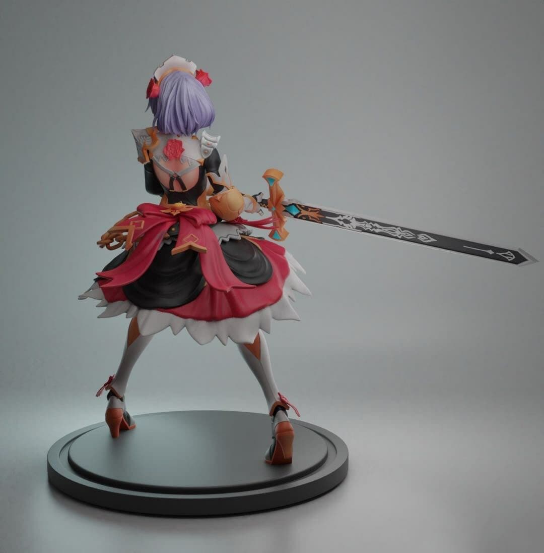 Waifu Anime Female NS3 RPG Role Genshin Impact Split STL 3D Model Print ...
