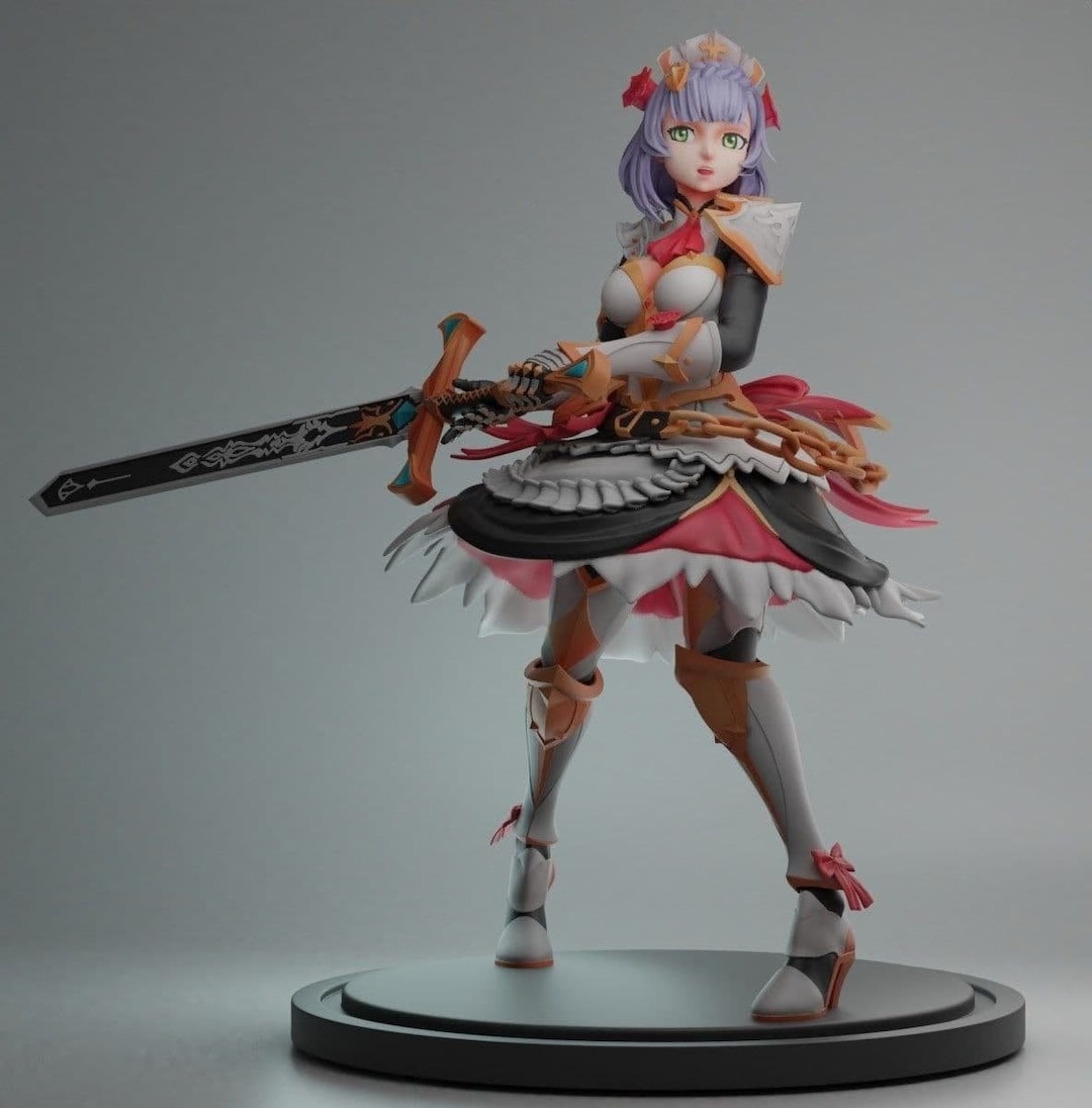 Waifu Anime Female NS3 RPG Role Genshin Impact Split STL 3D Model Print ...