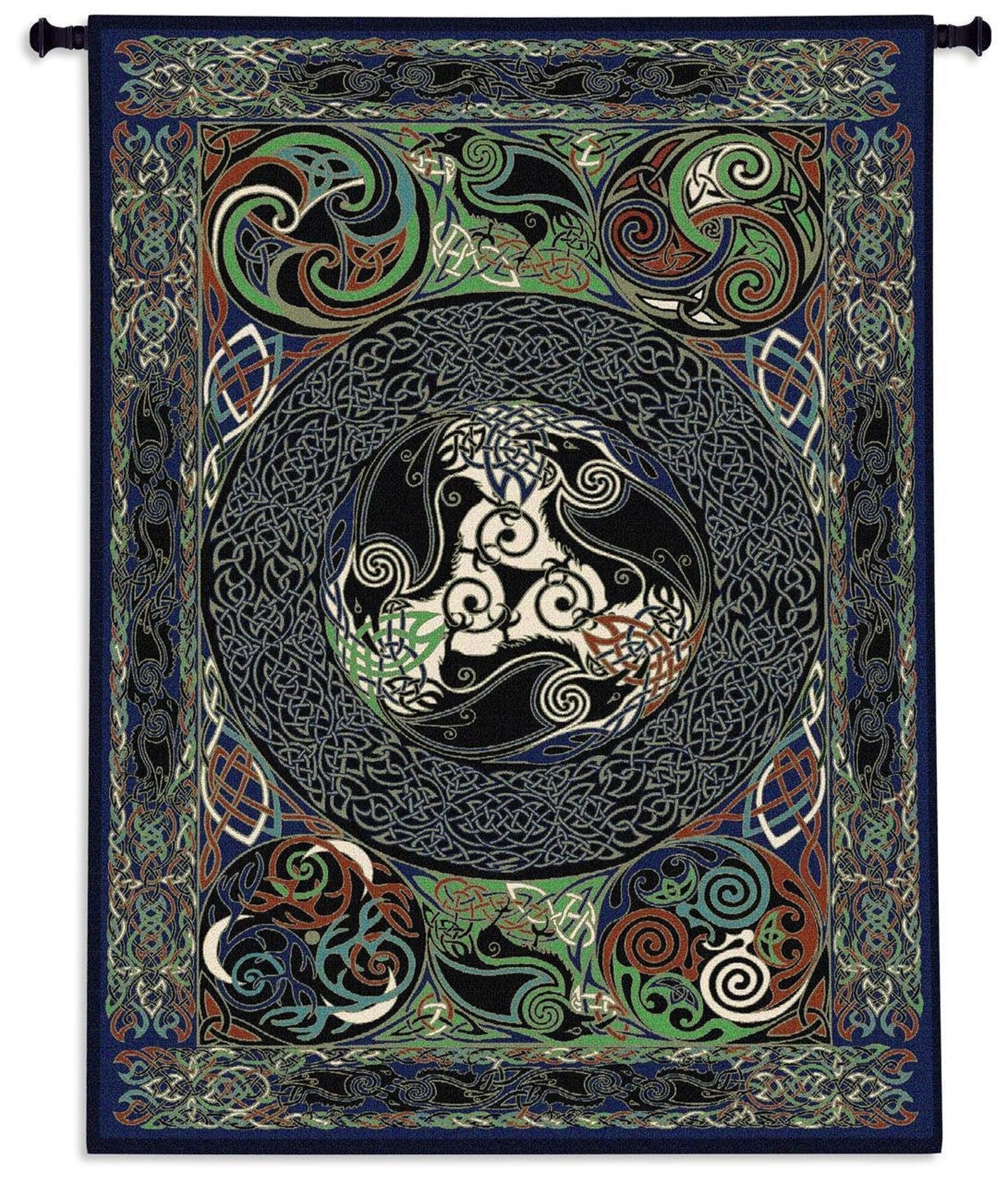 53x73 CELTIC RAVENS PANEL Knot Irish Ireland Decor Tapestry - Etsy