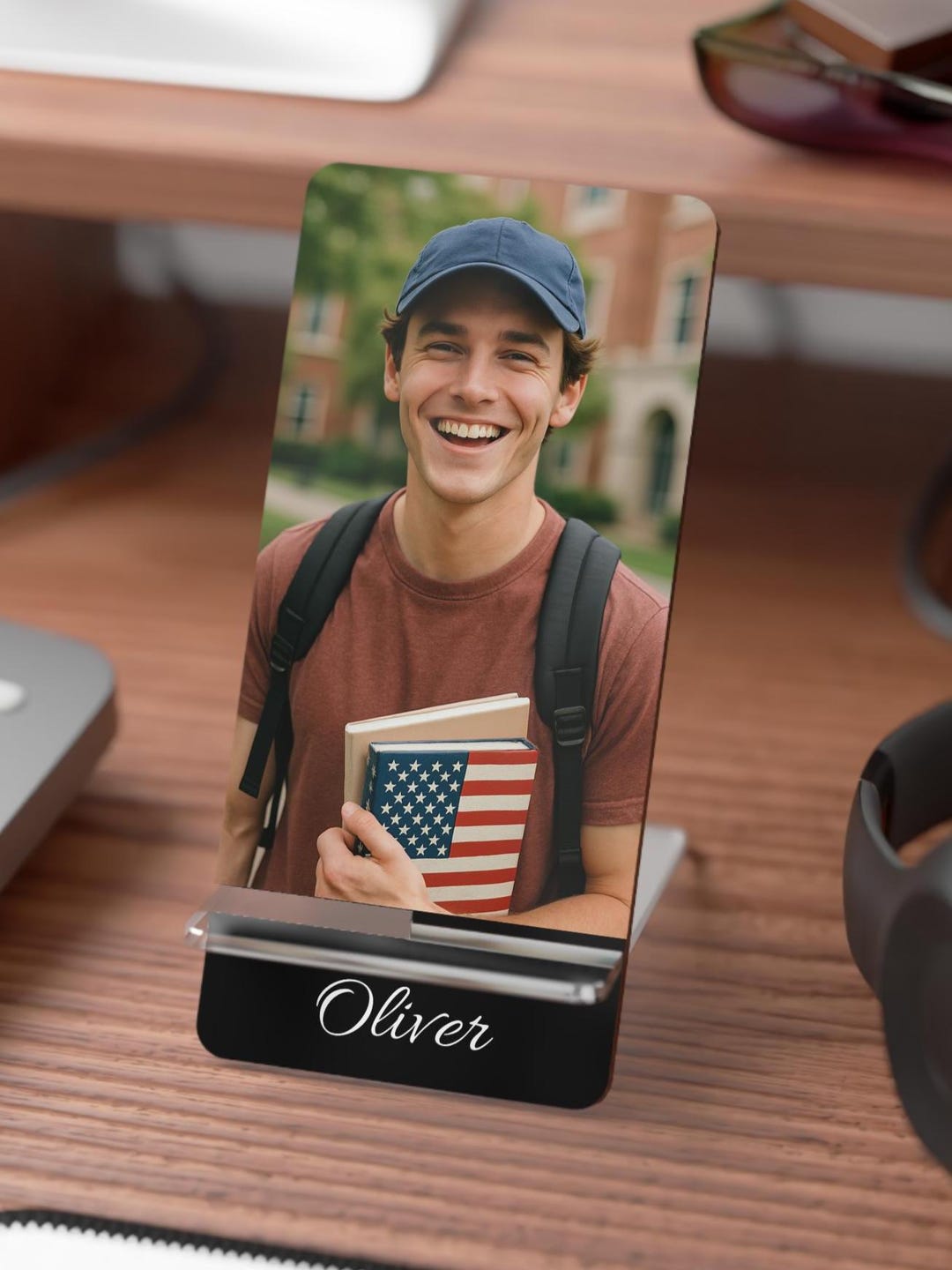 Custom Phone Stand With Your Name and Photo - Etsy