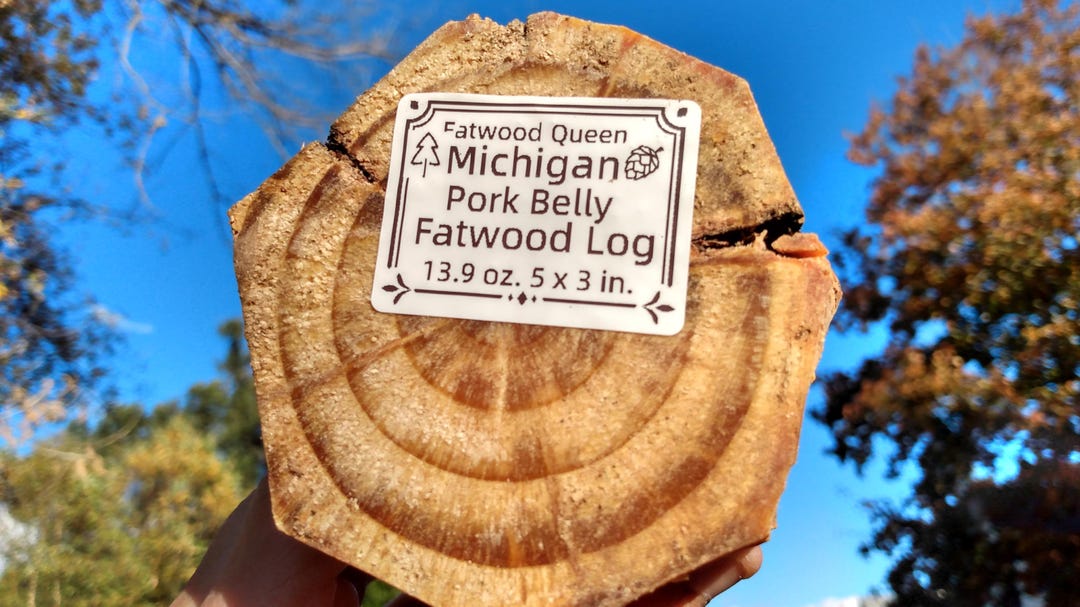 Michigan Pork Belly Fatwood Log for Fire Starter - Etsy