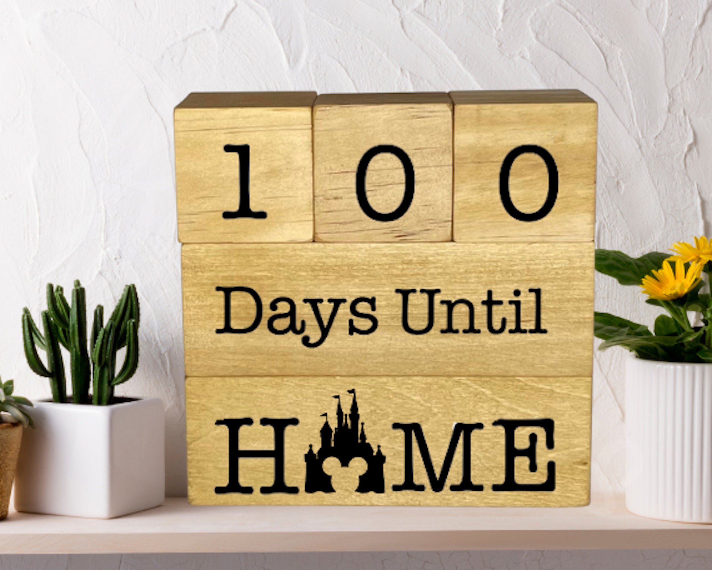 Disney Trip Countdown Wooden Block Set Days Until Disney Home - Etsy