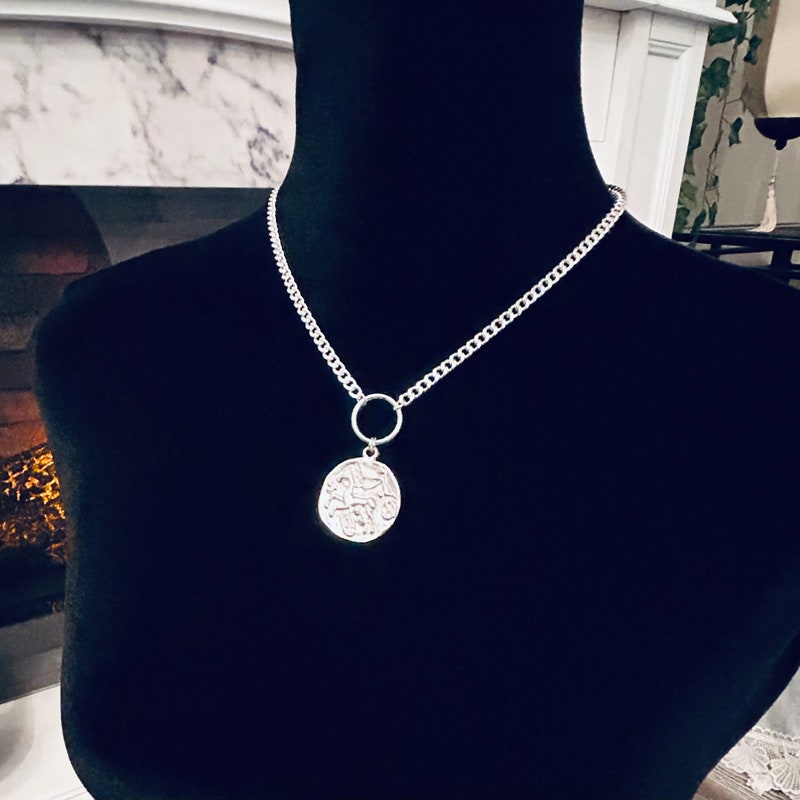 Silver Coin Necklace - Etsy