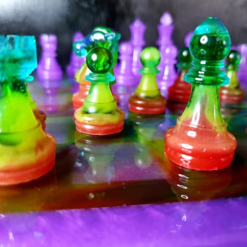 Chess Dice / Set of 2 / D6 Chess Board Pieces - Etsy