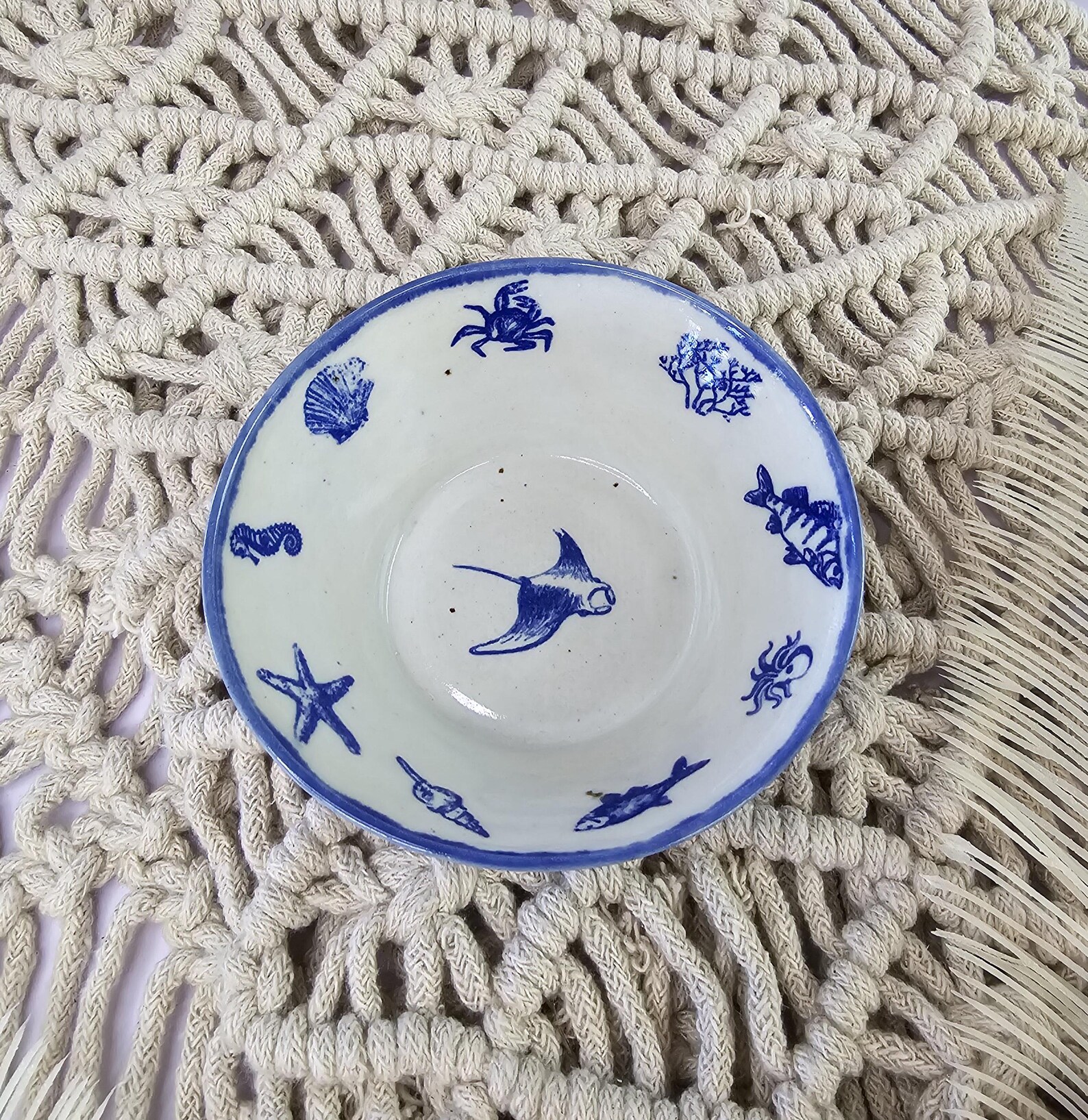 Sea Life Ceramic Bowl - Beach Inspired Kitchen Home Decor | Ocean ...