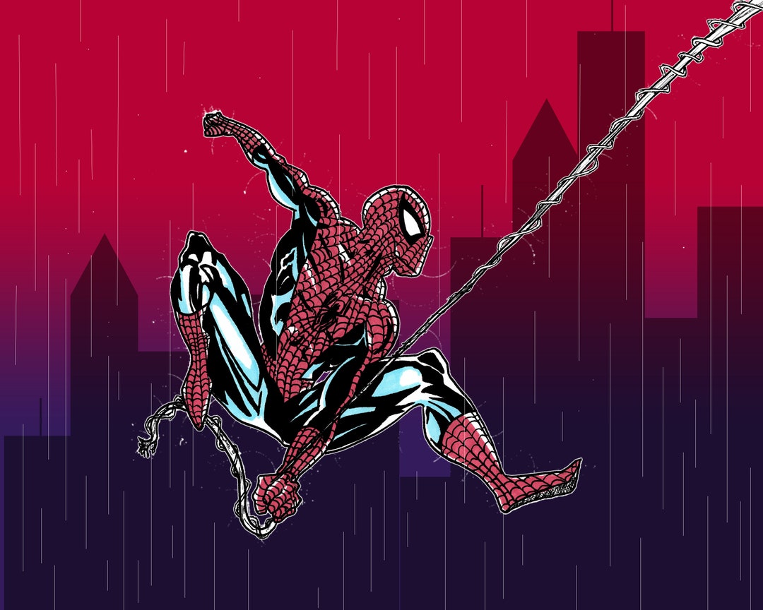 Spiderman Sunset Digital Meets Analog or Something - Etsy