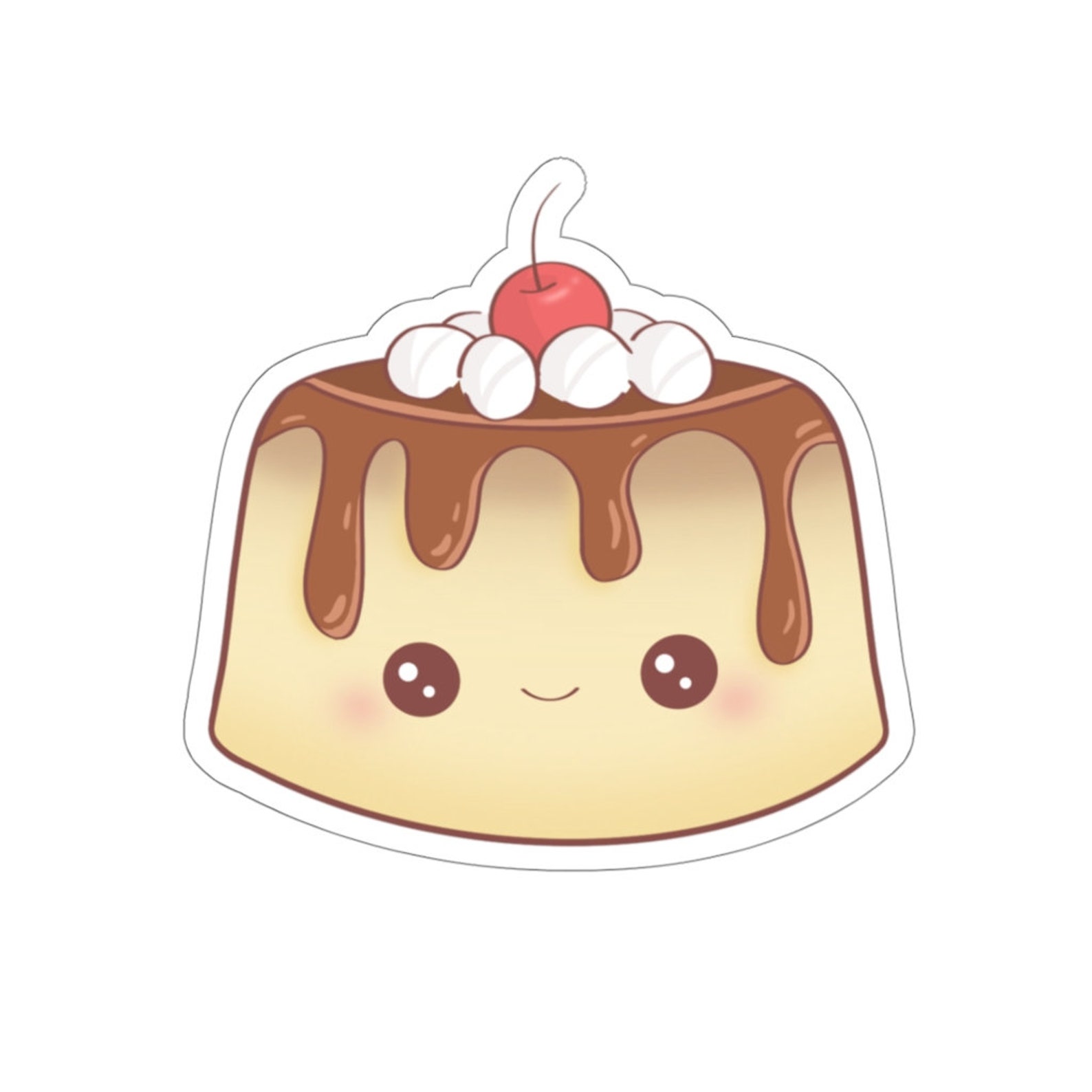 Kawaii Flan Sticker | Etsy