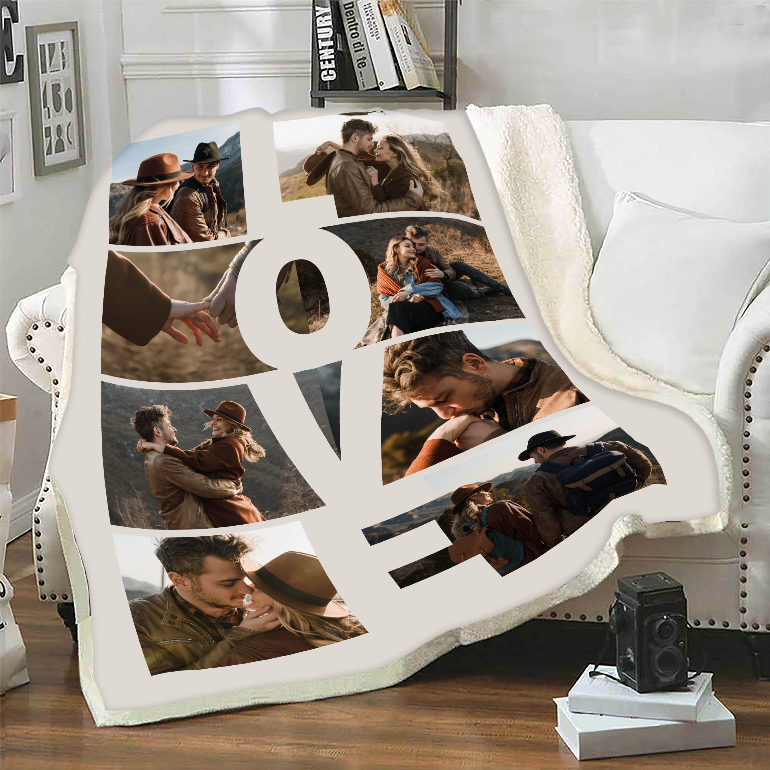 Personalized Photo Blanket for Him/her, Couple Collage Blanket Gift for ...