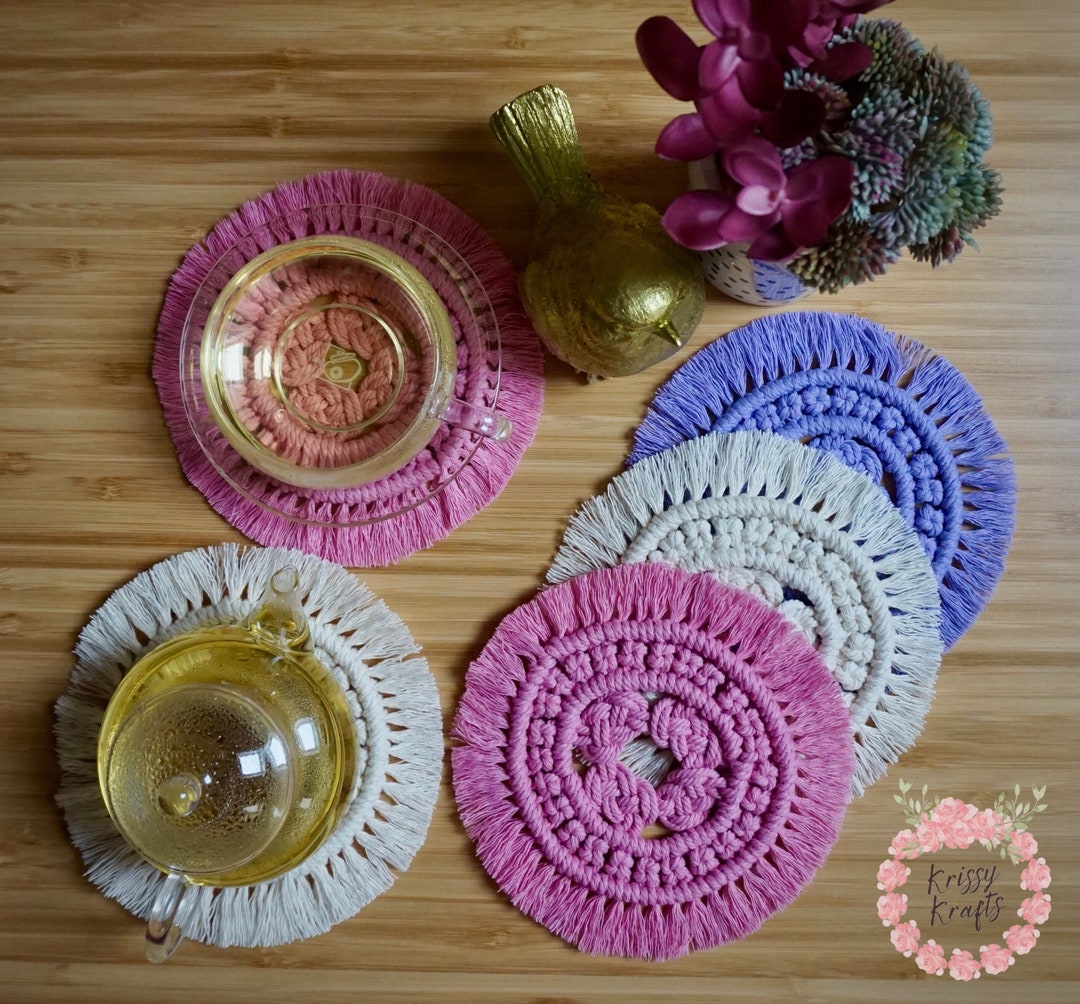 Josephine Knot Macramé Coasters | Cross Knot Coaster | Drip Mat | Fancy ...