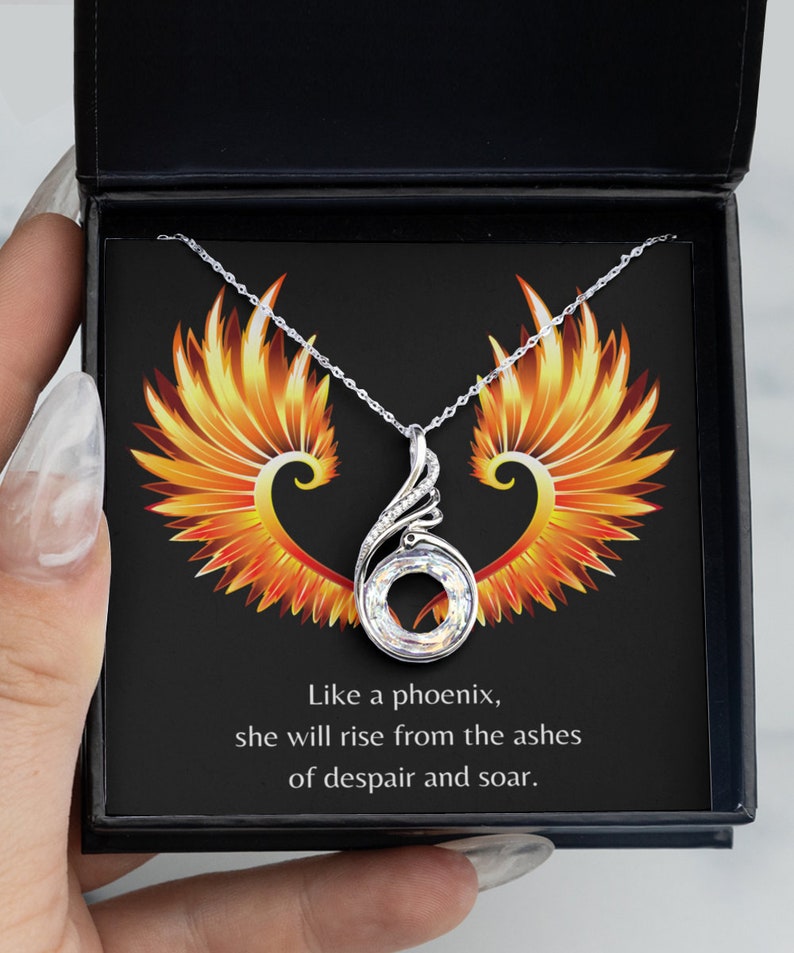 Phoenix Rising Necklace, Inspriational Phoenix Rising Symbol, Rising ...