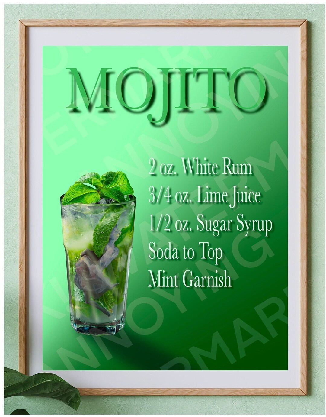 Mojito Cocktail Bar Bar Cart Digital Print Collage - Etsy