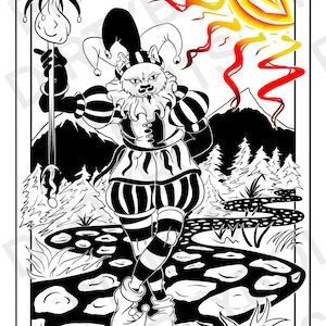 The Fool Tarot Cards Printable Digital Print Cat - Etsy