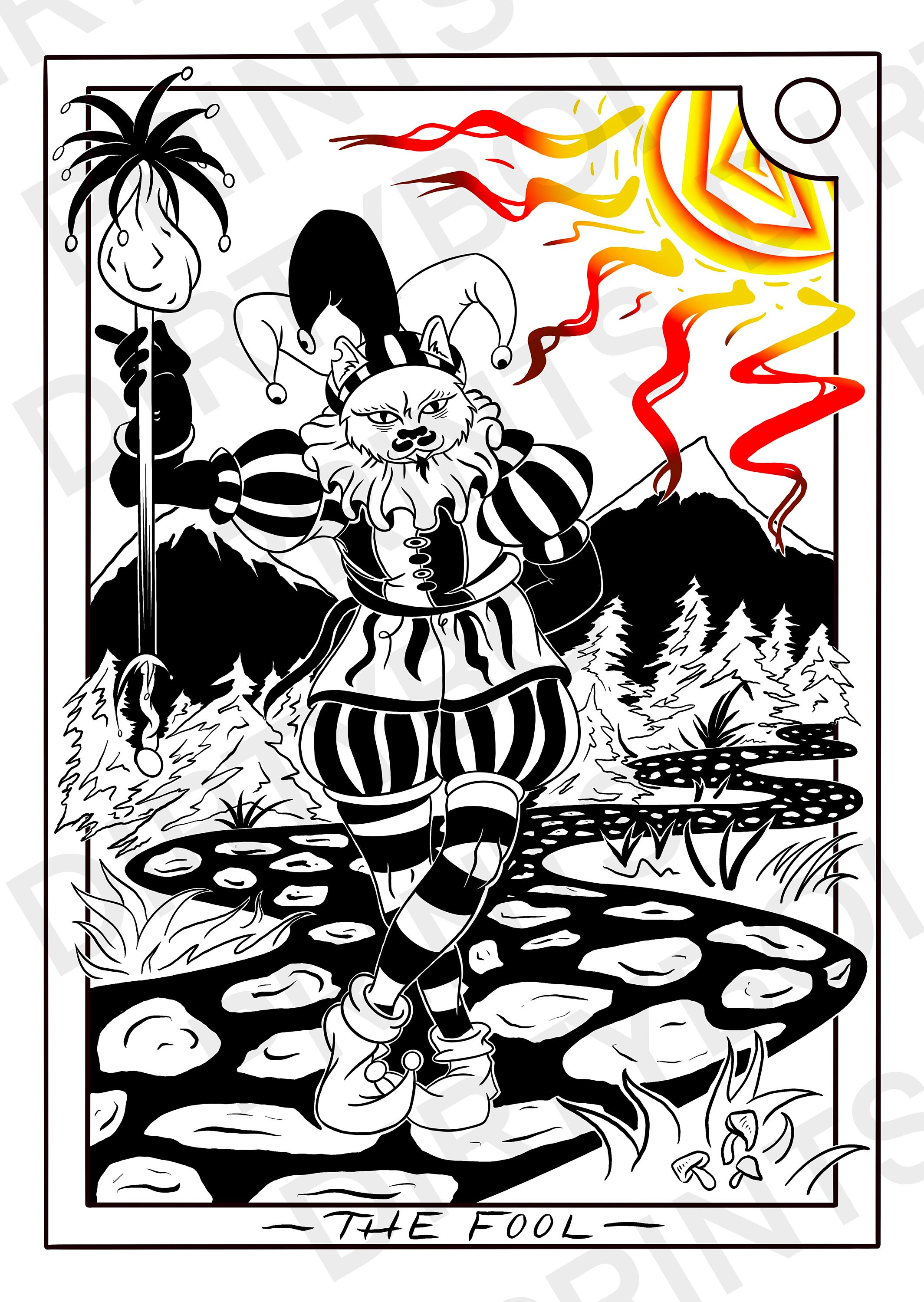 The Fool Tarot Cards Printable Digital Print Cat Poster Wall Decor - Etsy