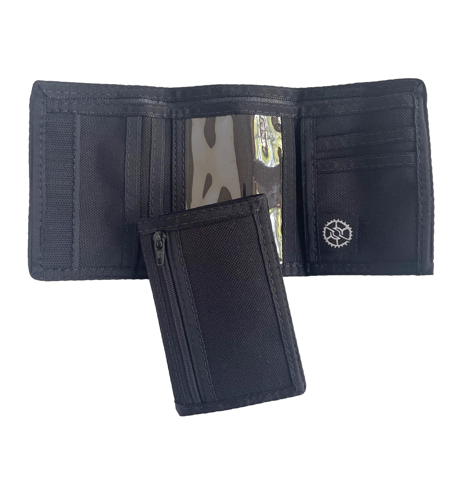 Compact Nylon Trifold Wallet With Outside Zippered Pocket - 6 Colors ...