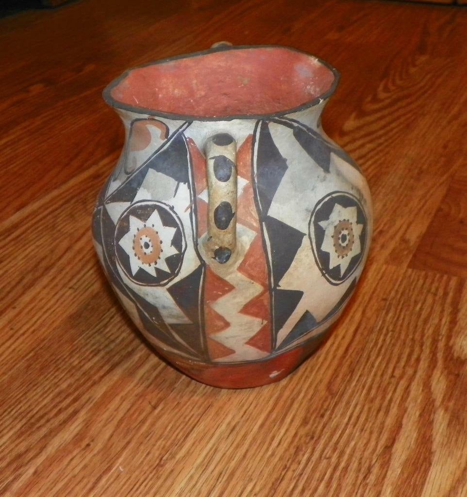 Antique 1900s ACOMA OLLA Rare Double Handle Vessel Traditional Colors ...