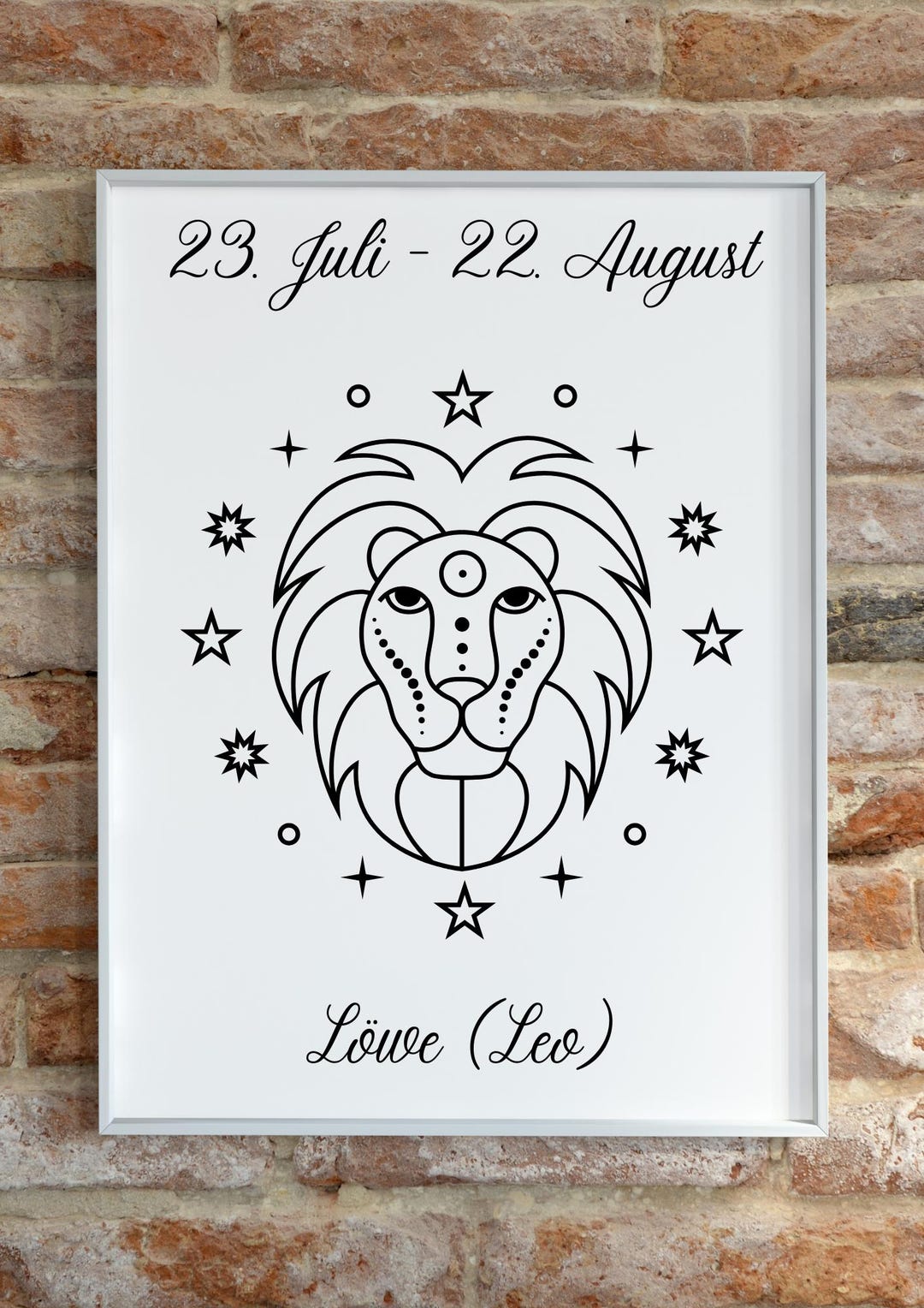 Leo Zodiac Sign Wall Art – Minimalist Astrology Poster for Modern Home ...