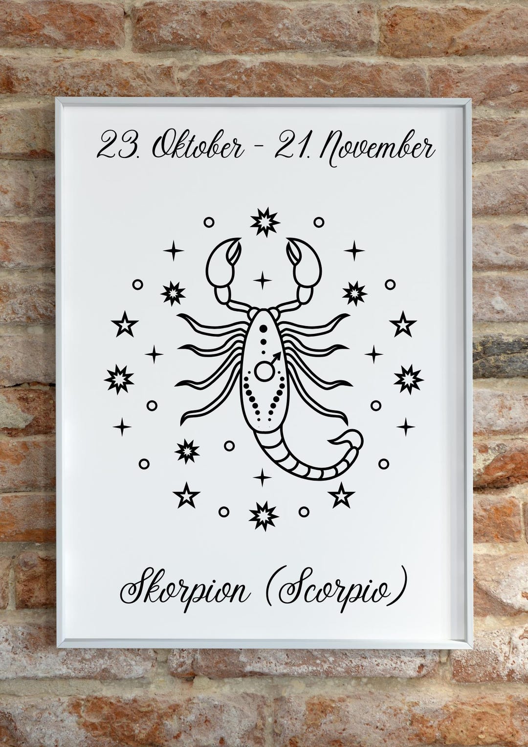 Scorpio Zodiac Sign Wall Art – Minimalist Astrology Poster for Modern ...