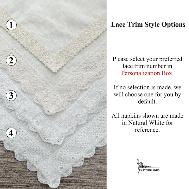 Vintage Lace Trim Linen Napkins– Farmhouse Wedding, Rustic Ivory Linen ...