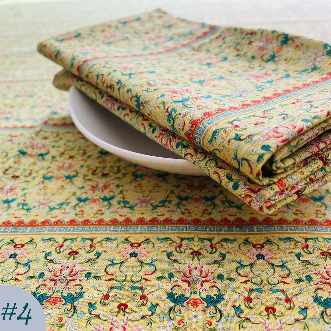 100% Cotton Print Tablecloth, Custom Size Table Cover, Square or ...