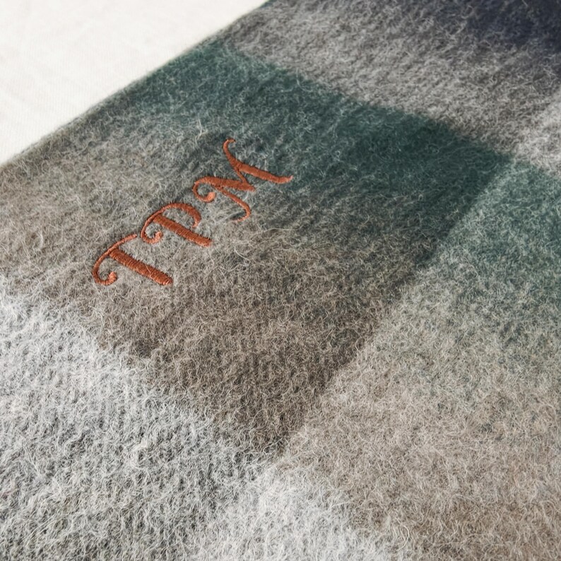 Men's Personalized Wool Scarf With Embroidered Initials | Unique ...